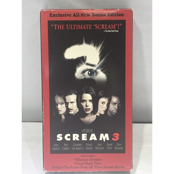 Media | Scream 3 Vhs 200 Bonus Edition Courteney Cox Horror | Poshmark